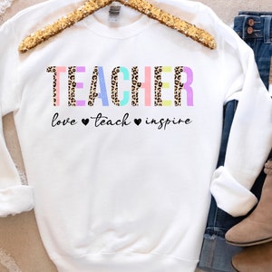 Teacher Love Teach Inspire Sublimation PNG, Teacher Sublimation Design ...