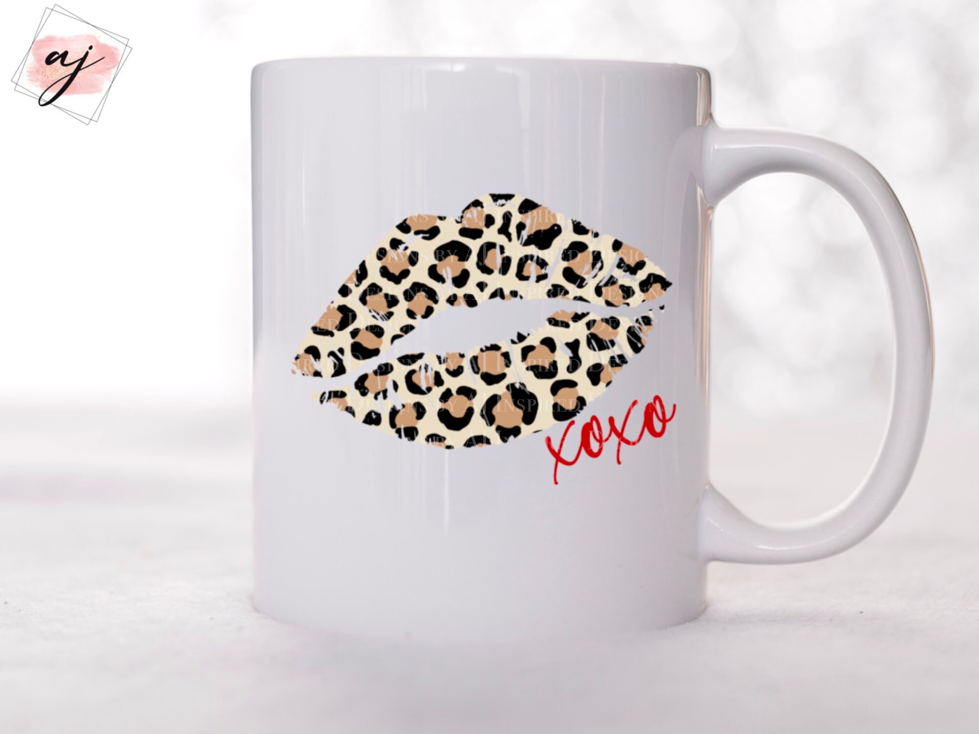 Leopard Print Kissy Lips XOXO Hugs and Kisses PNG Sublimation, Leopard ...