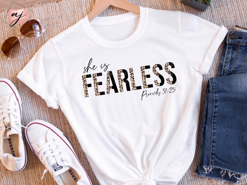 She is Fearless PNG Sublimation Proverbs 31:25 Black and - Etsy