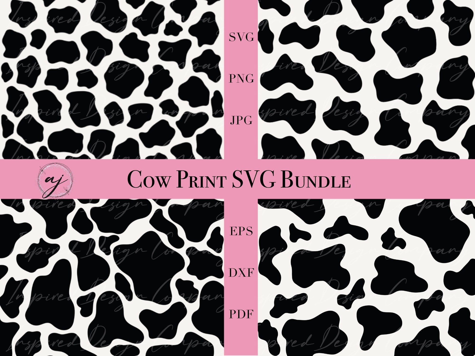 Cow Print SVG Bundle Cow Pattern SVG Cow Spots Svg Animal - Etsy