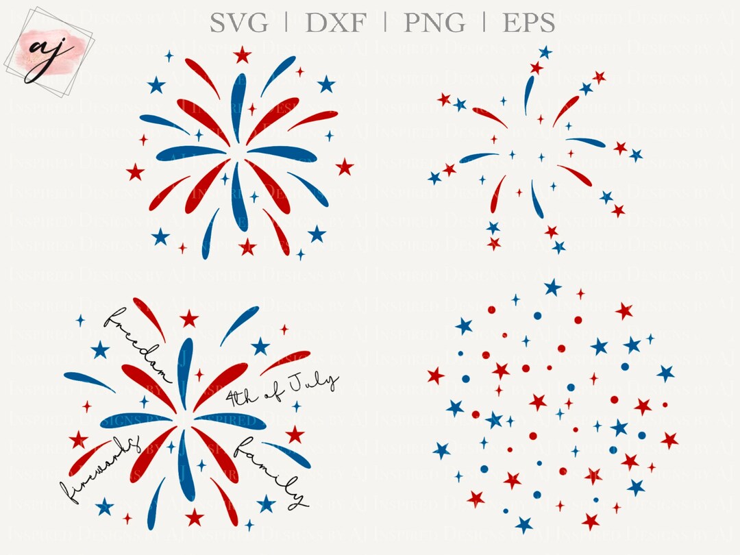 Fireworks SVG Bundle, 4th of July Svg Cut File and PNG Sublimation ...