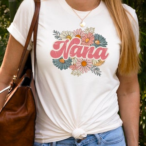 Retro Floral Nana, Retro Hippie Flowers, Nana PNG Sublimation PNG, Vintage Nana, Nana ...