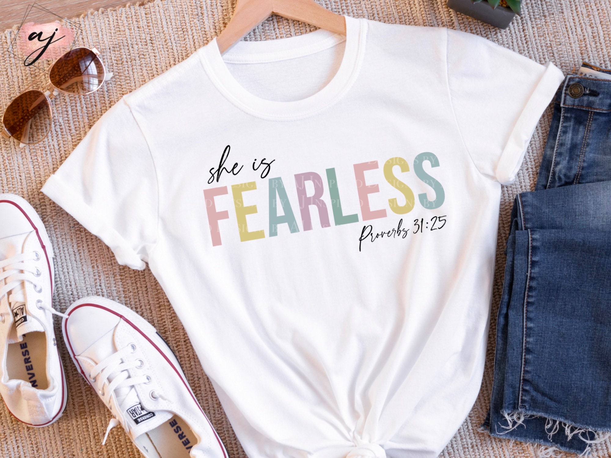 She is Fearless PNG Sublimation Proverbs 31:25 Muted Pastel - Etsy