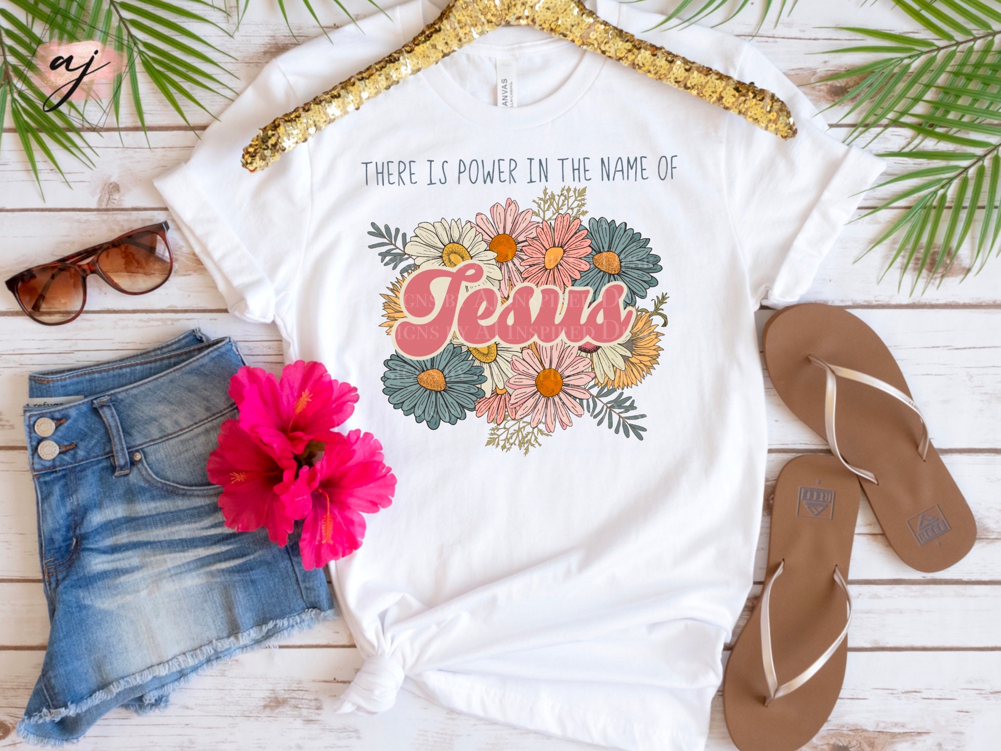 There is Power in the Name of Jesus, Retro Hippie Flowers Jesus PNG ...