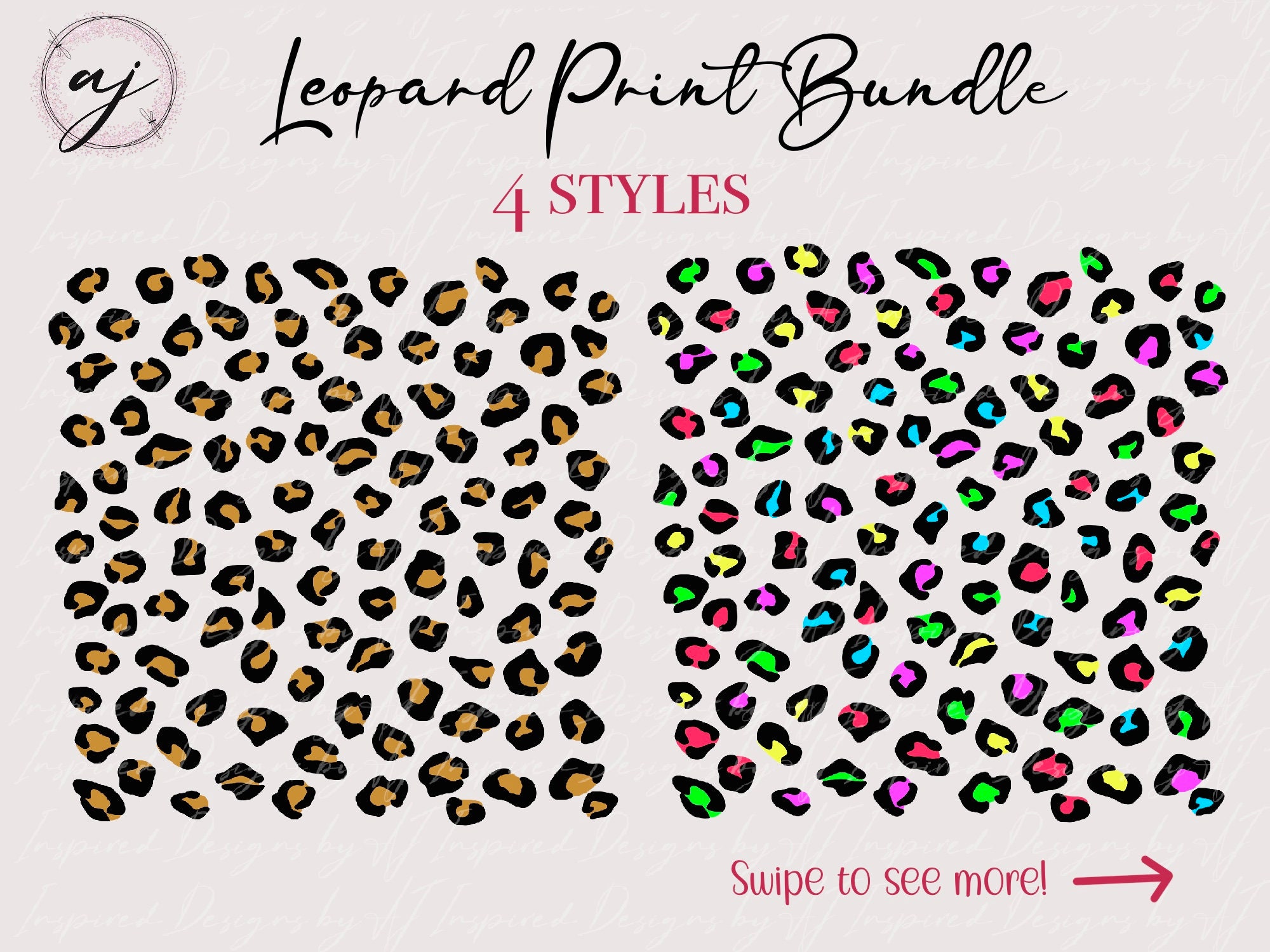 Leopard Print SVG Bundle Leopard Print PNG Colorful Layered | Etsy
