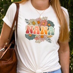 Retro Floral Nana, Retro Hippie Flowers, Groovy Nana Sublimation PNG, Vintage Nana, Nana ...