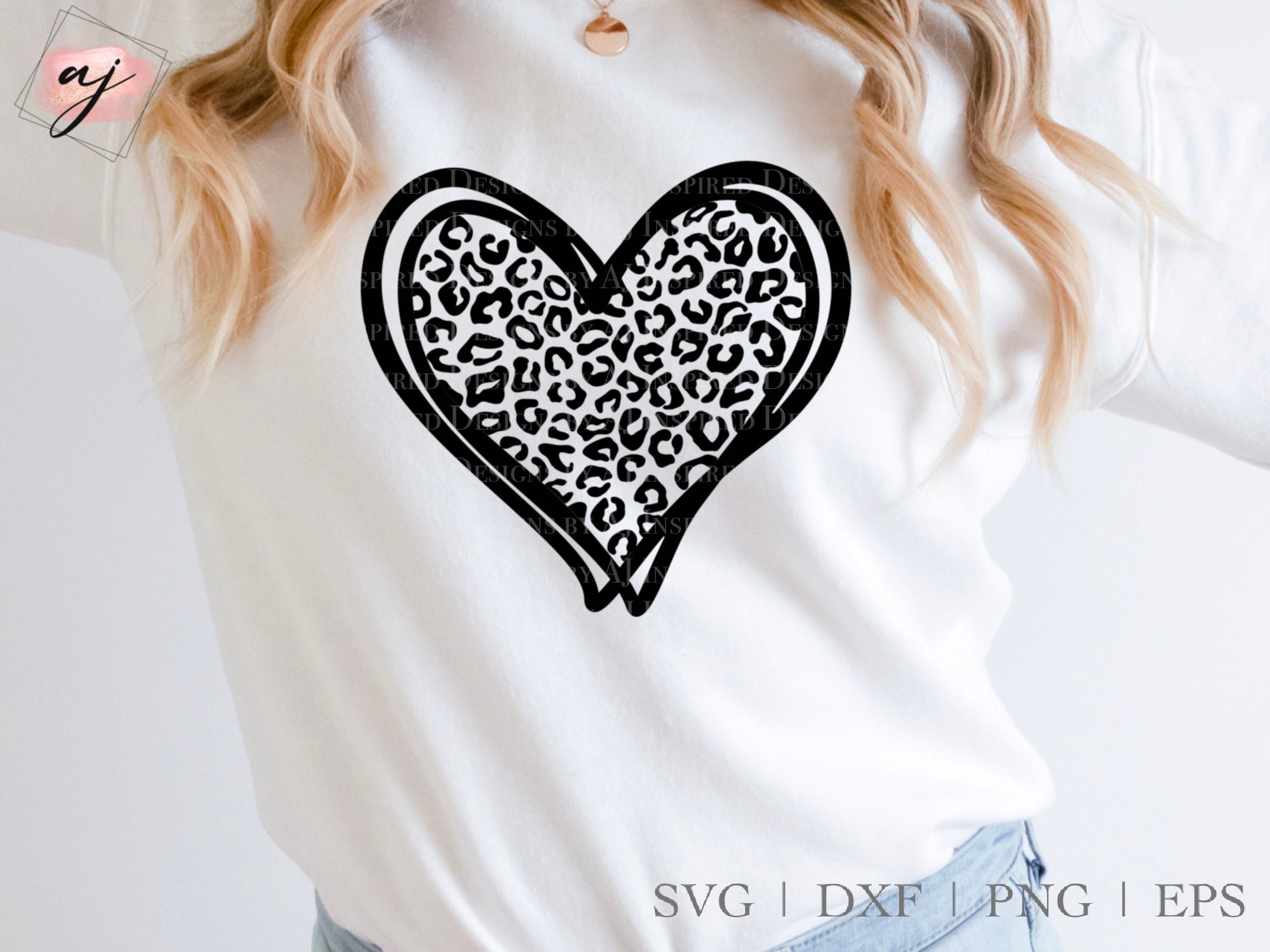 Hand Drawn Leopard Print Heart SVG, Leopard Print Svg, Leopard Pattern ...