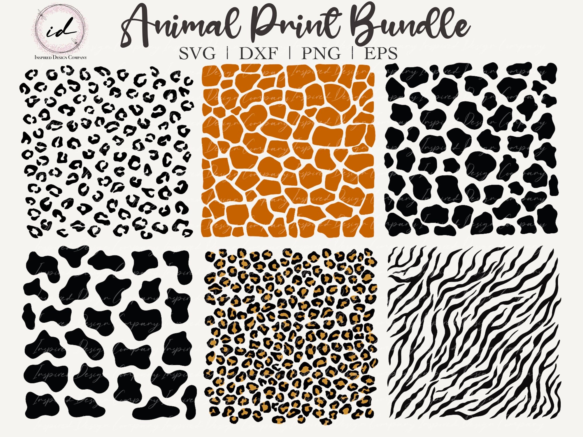 Animal Print SVG Bundle Leopard Print SVG Cow Print SVG | Etsy