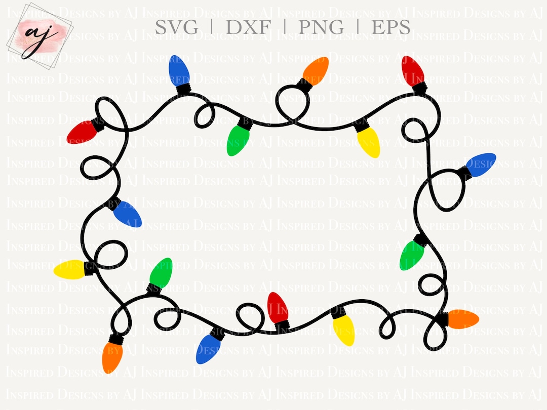 Tangled Christmas Lights SVG, Stringed Christmas Lights SVG Cut File ...