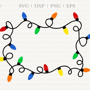 Tangled Christmas Lights SVG, Stringed Christmas Lights SVG Cut File ...