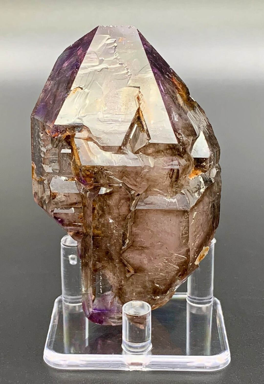 Shangaan Smoky Amethyst Scepter Head W/ Moveable Fluid & Clay ...
