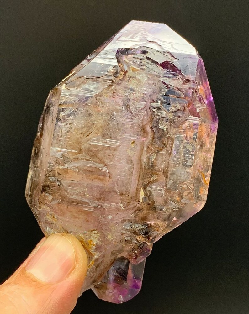 Shangaan Smoky Amethyst Scepter Head W/ Moveable Fluid & Clay ...