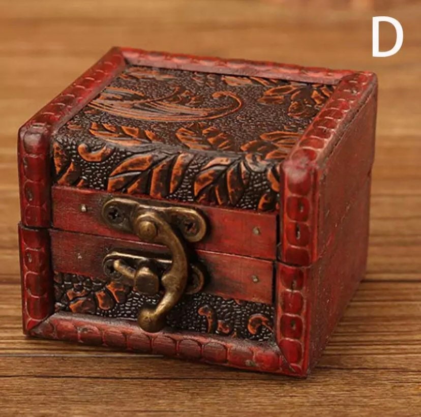 Wooden Handmade Lock Box Organizer Jewelry Bracelet Pearl Case Gift ...