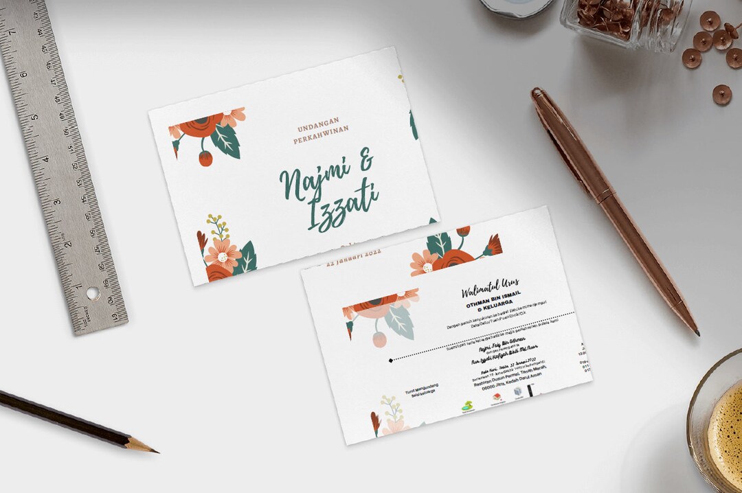 Wedding Invitation Card Template - Editable - Etsy