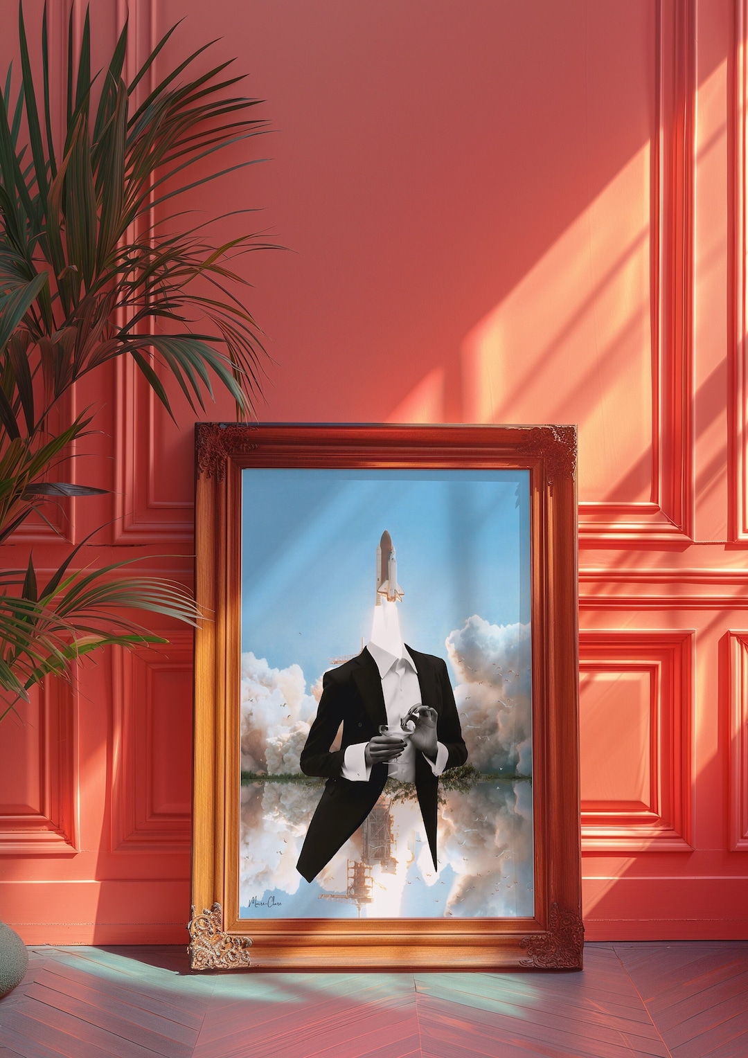 Retro Futurism Wall Art Dream Pursuit Print Living Room Decor ...