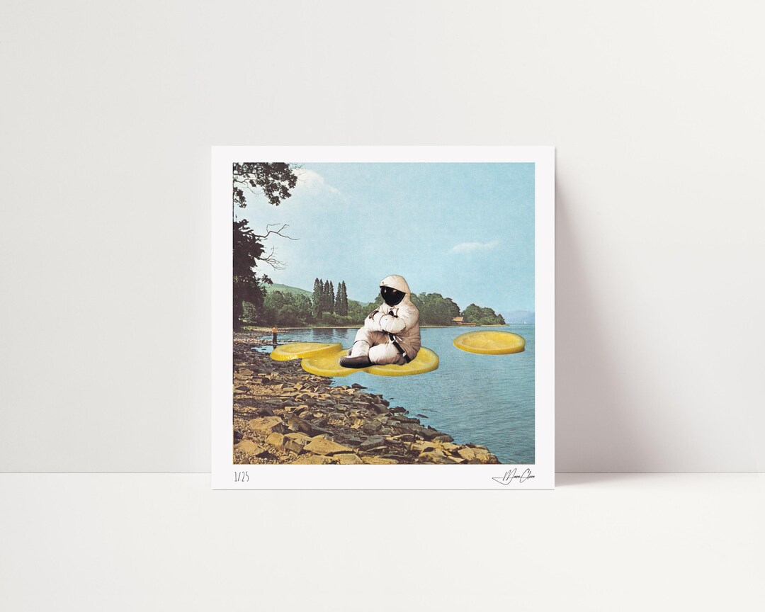 Astronaut Lemon Art Print | Surreal Collage Wall Art, Eclectic Vintage ...