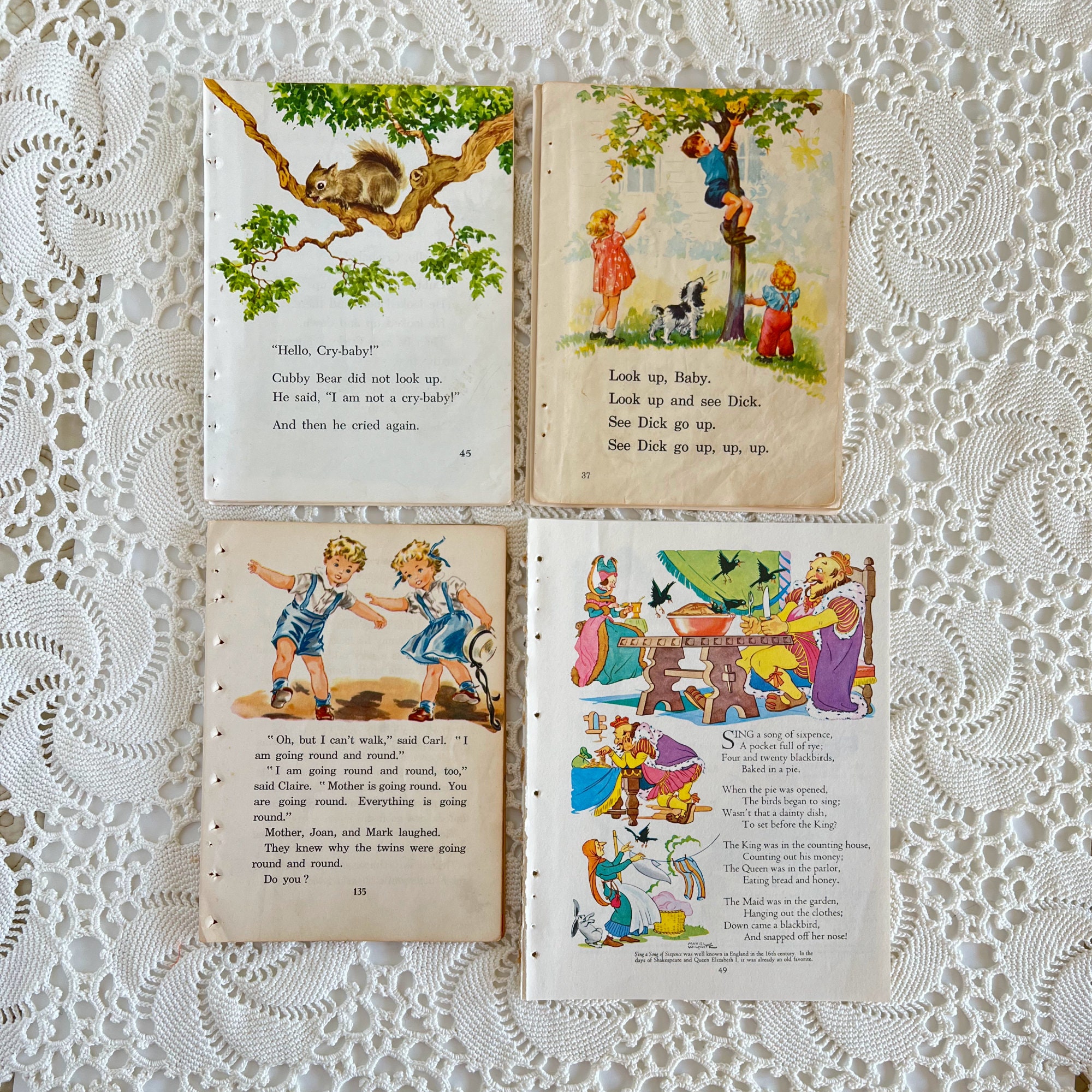 Vintage Illustrated Children's Book Pages: Assorted Ephemera Pack - Etsy