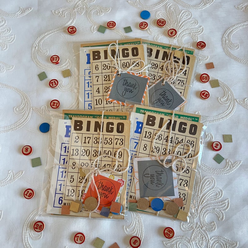 Vintage Bingo Cards - Set of 6 Ephemera for Junk Journals & Collage Art ...