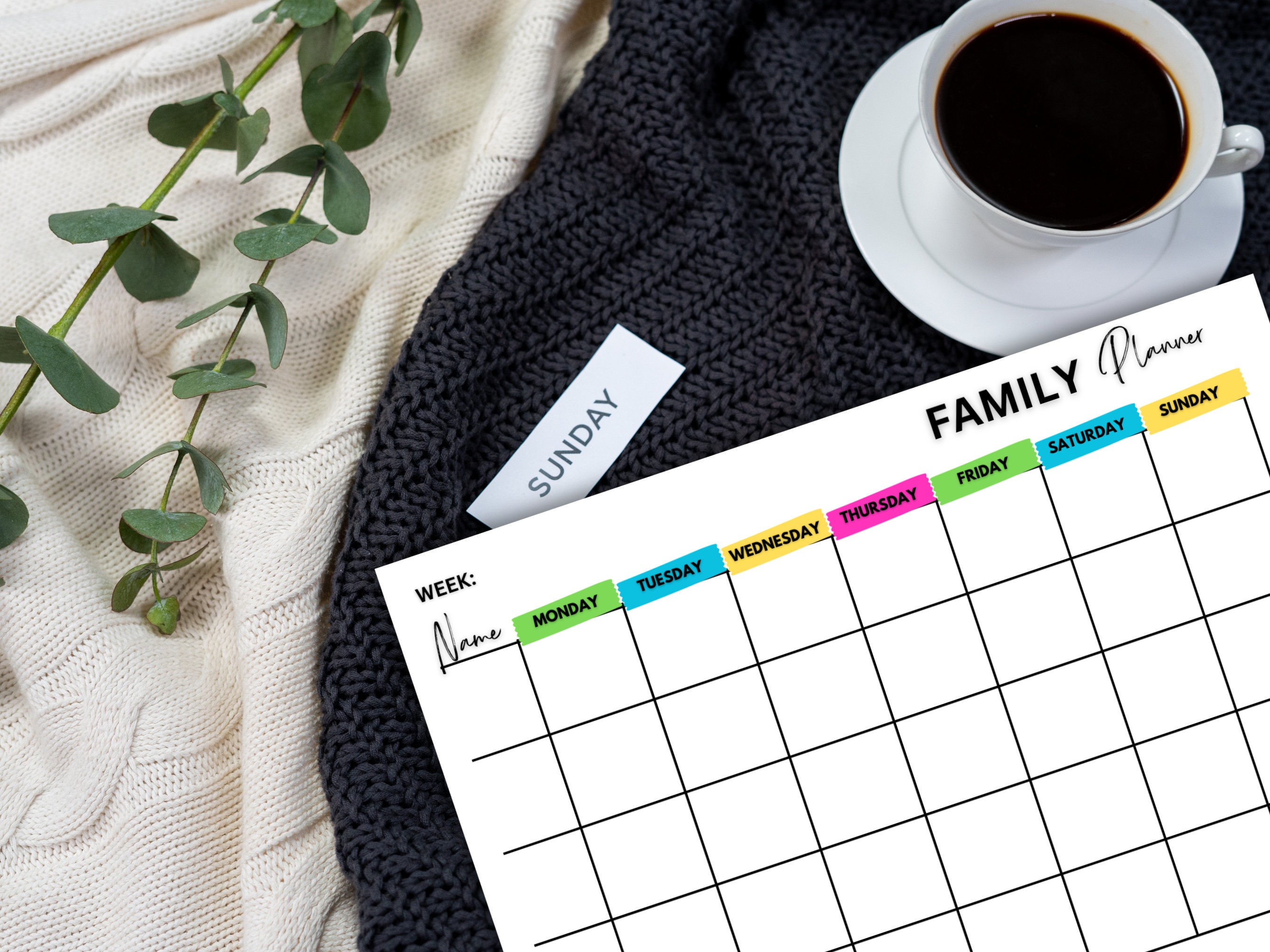Weekly Family Planner Printable Daily Schedule Student Chore - Etsy