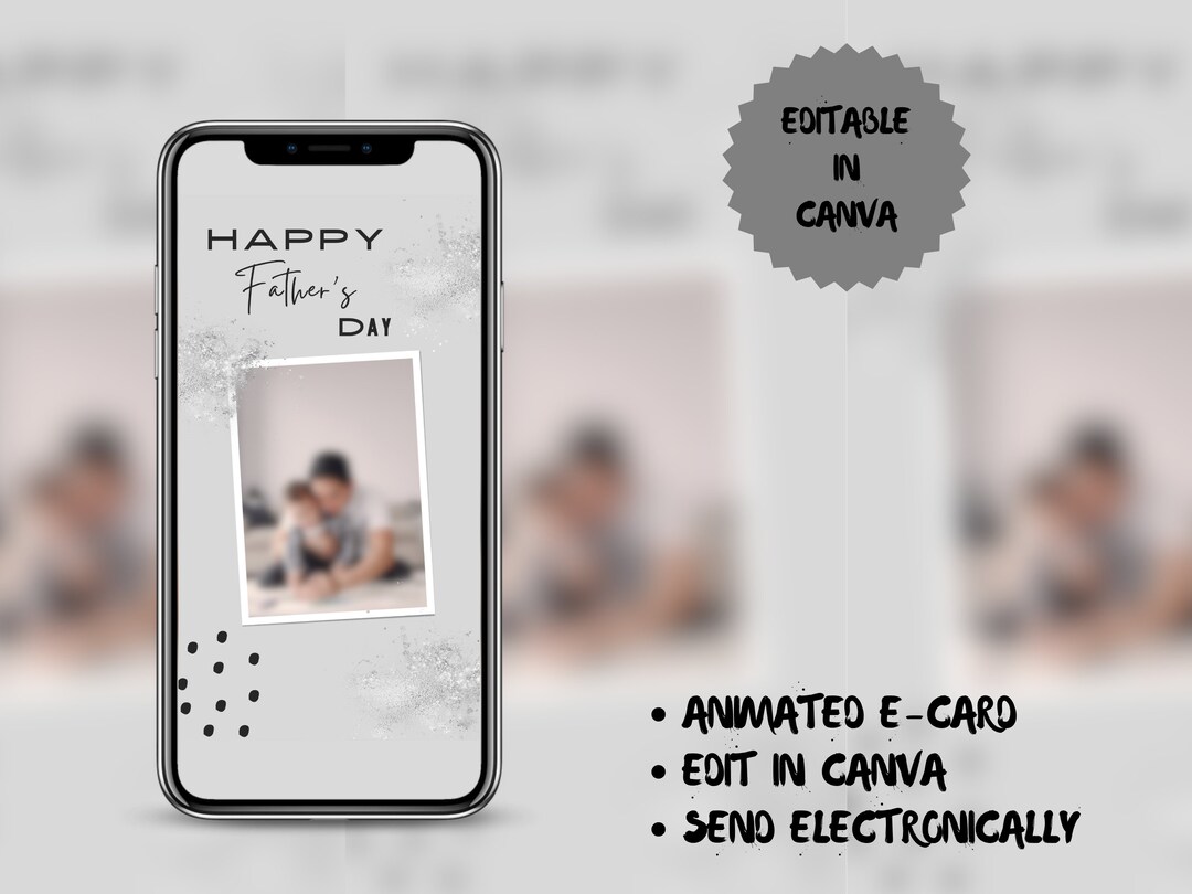 Fathers Day Editable Animated E-card, Electronic Celebration Card for ...
