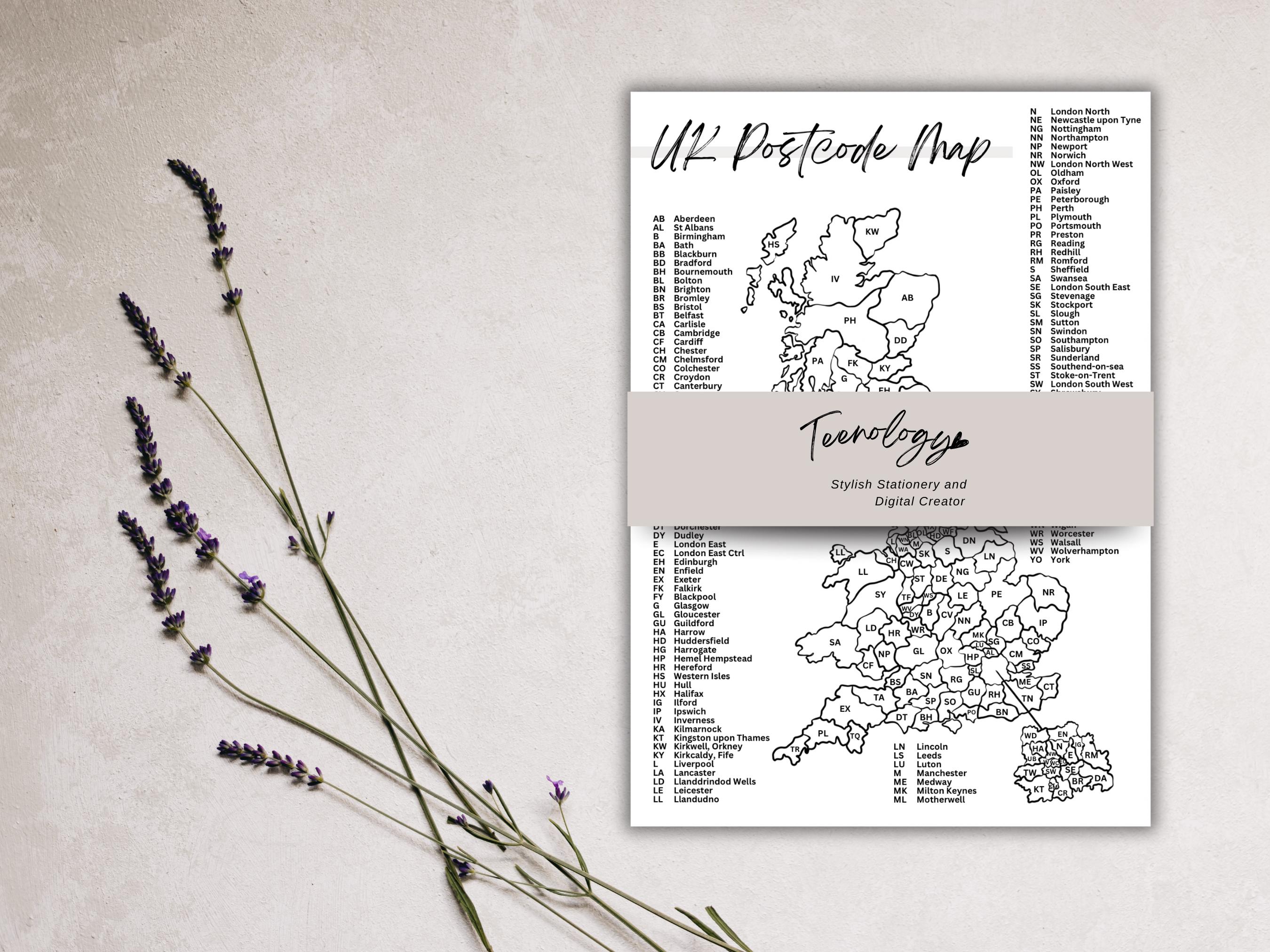 UK Postcode Map and Sales Tracker, Small Business Sales Record, Colour ...