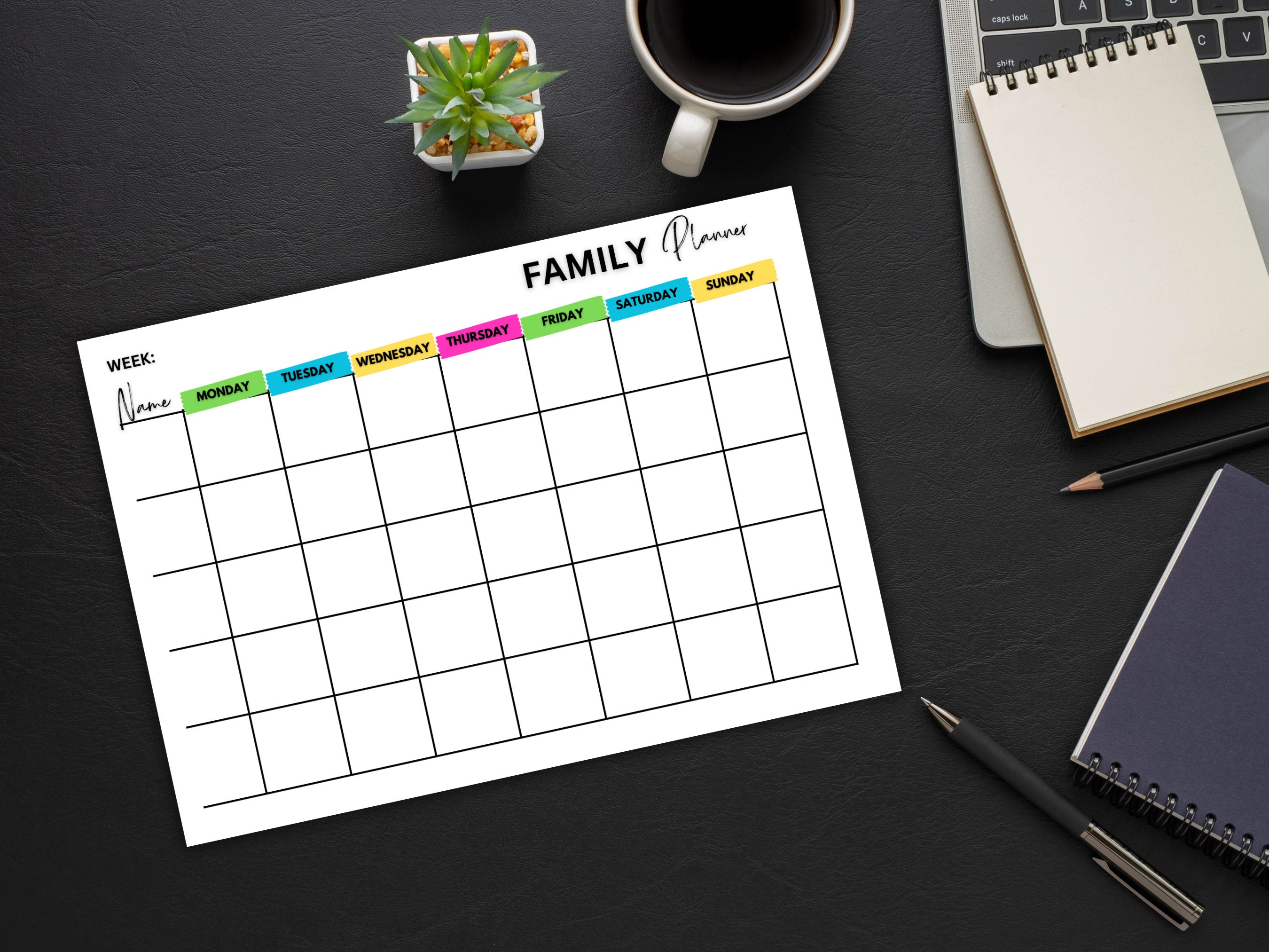 Weekly Family Planner Printable Daily Schedule Student Chore - Etsy