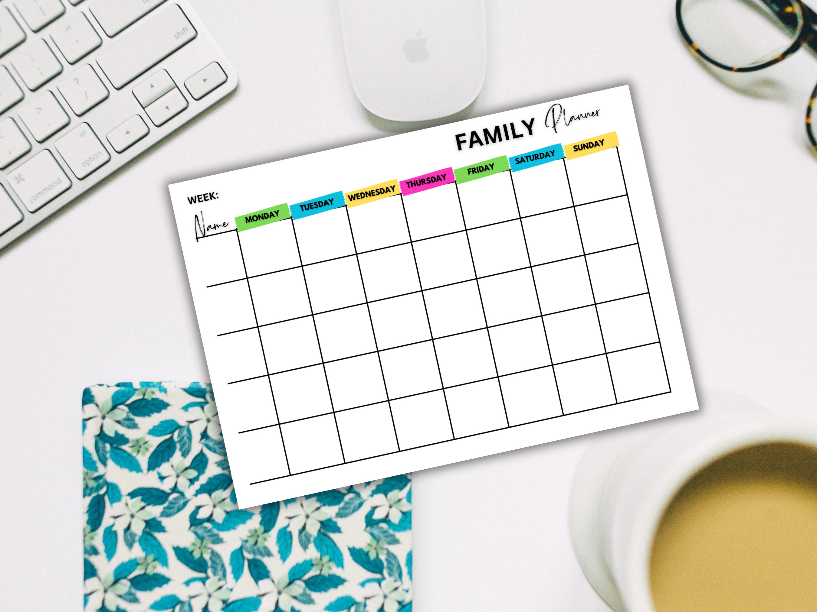 Weekly Family Planner Printable Daily Schedule Student Chore - Etsy