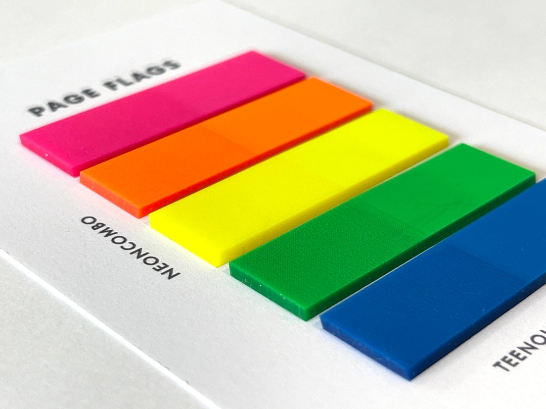 Neon Page Flags: Index Tabs, Planner Stickers (5 X 25) - Etsy