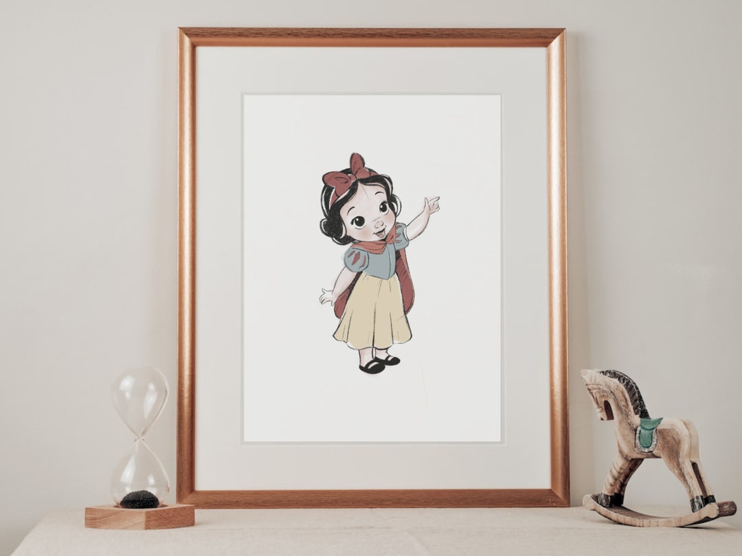 Baby Princess Snow White Art Print Snow White and the Seven Dwarves Art ...