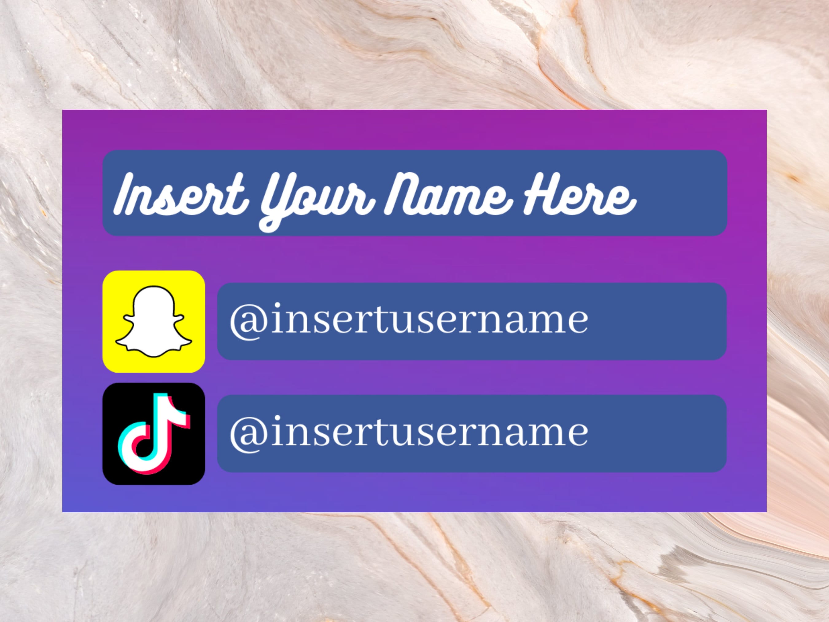 Social Media Card Template, Blue, Networking, Printable, Instagram ...