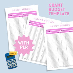 Grant Budget Template | Editable Business Budget Worksheet | Printable ...