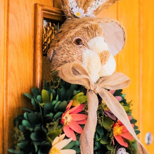Spring Easter Bunny Front Door Wreath Easter Eggs Décor Spring Wreath ...