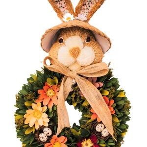 Spring Easter Bunny Front Door Wreath Easter Eggs Décor Spring Wreath ...