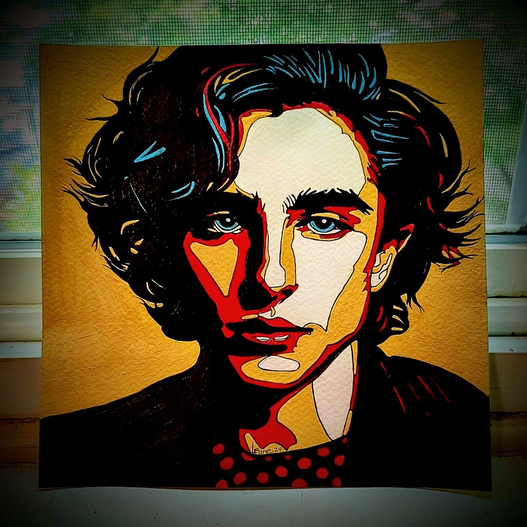 Timothée Chalamet Portrait, 8x8 Acrylic Painting - Etsy