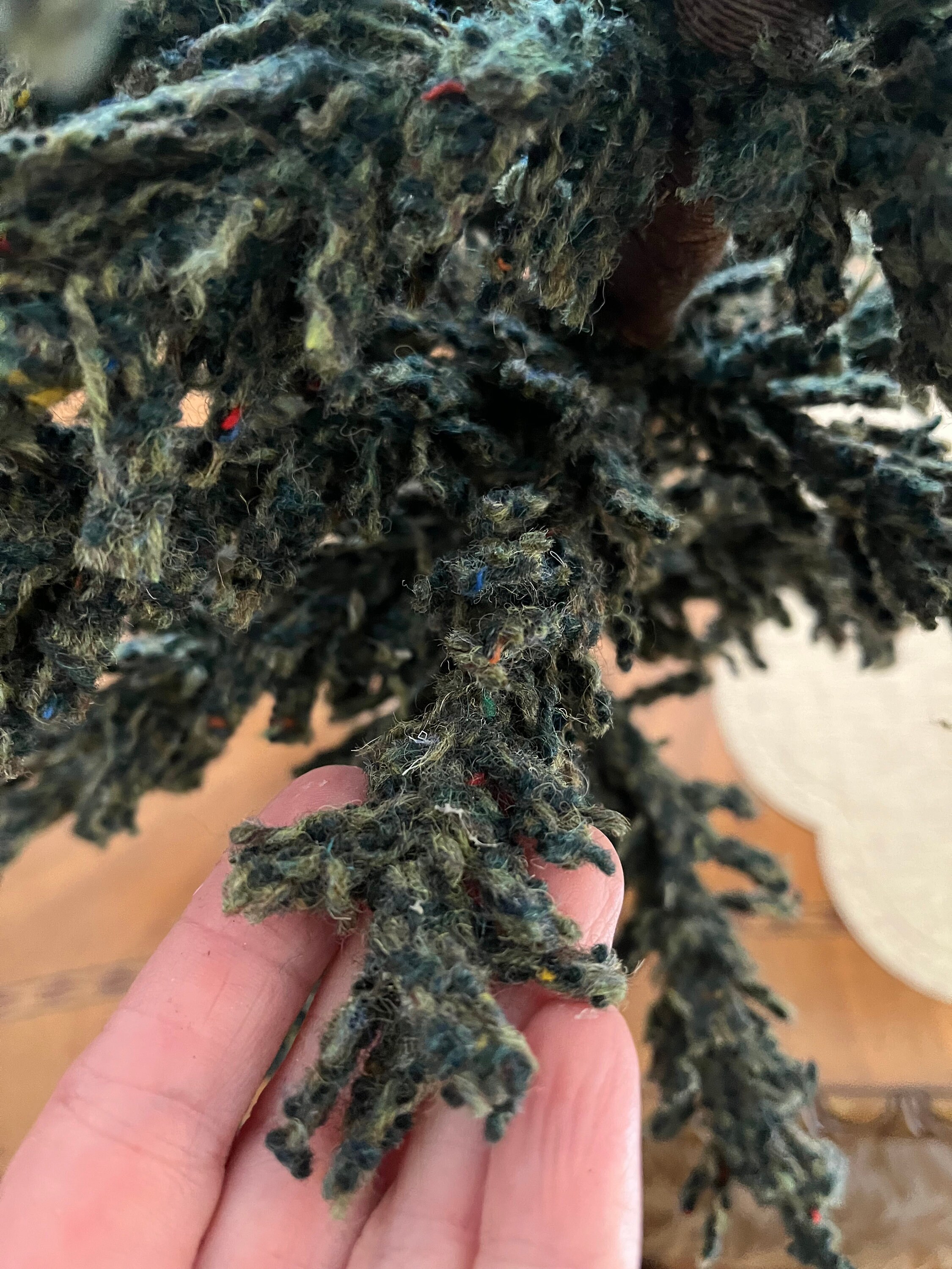 Wool Pine Tree 22 Inches Tall. Soft Dark Green Christmas Tree ...