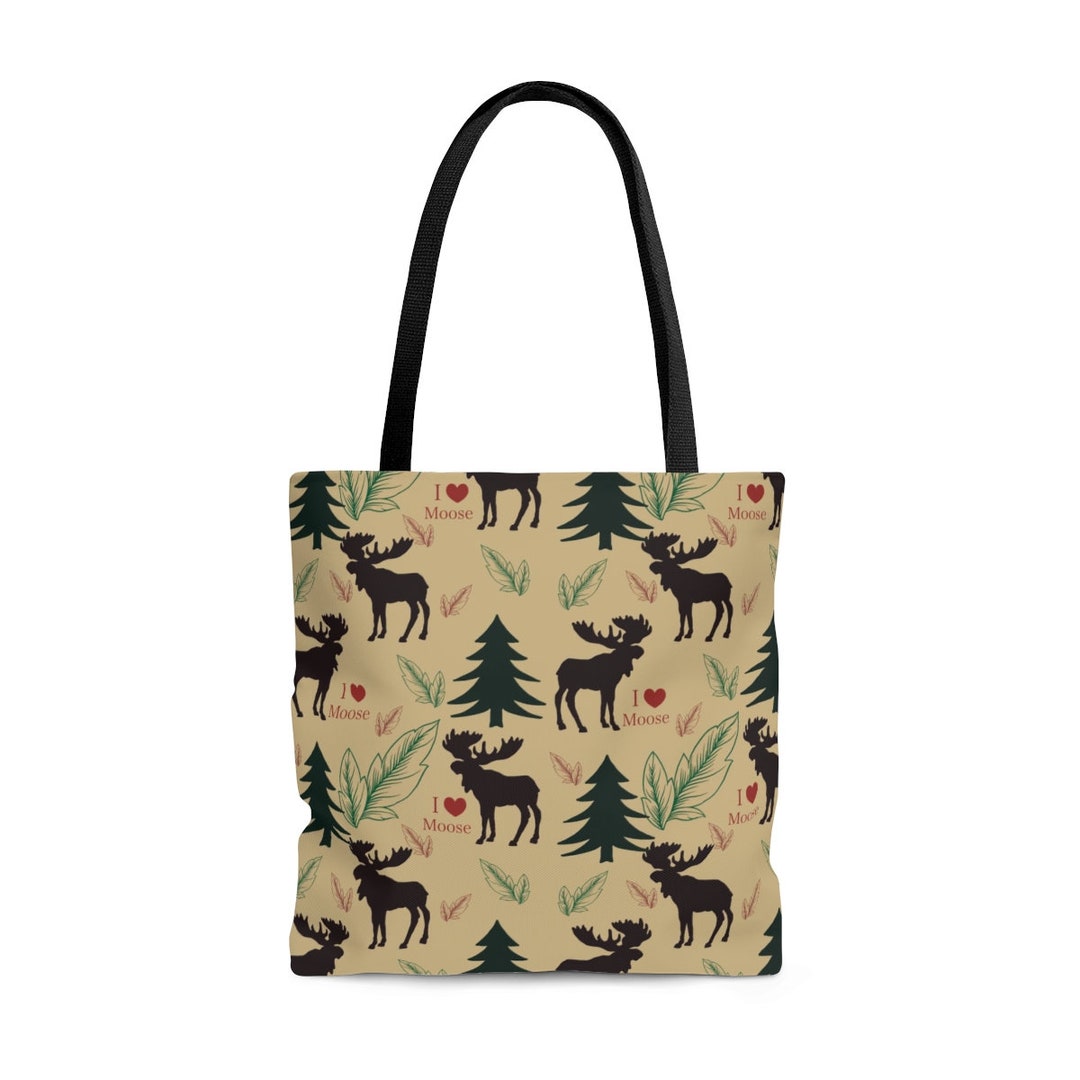 Large Moose Print Tote Bag, Large Beach Bag, Durable Book Bag, Work Bag ...