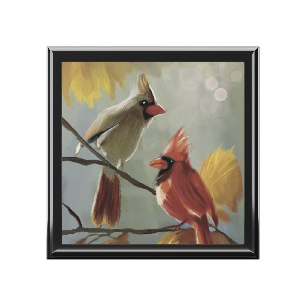 Cardinal Jewelry Box, Female and Male Cardinal, Wood Jewelry Box, Gift ...