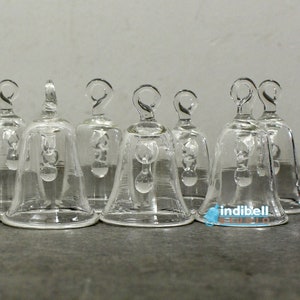 12 Glass Bells Ornaments Suncatchers Bells, 2 Inch Crystal Clear Hand ...