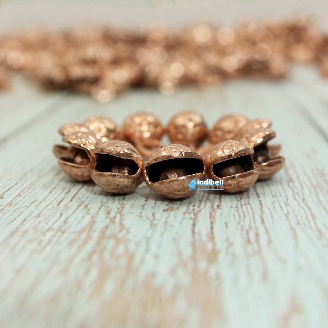 ROSE GOLD Copper Sleigh Bells, DIY Pet Collar Wind Chimes Garland ...