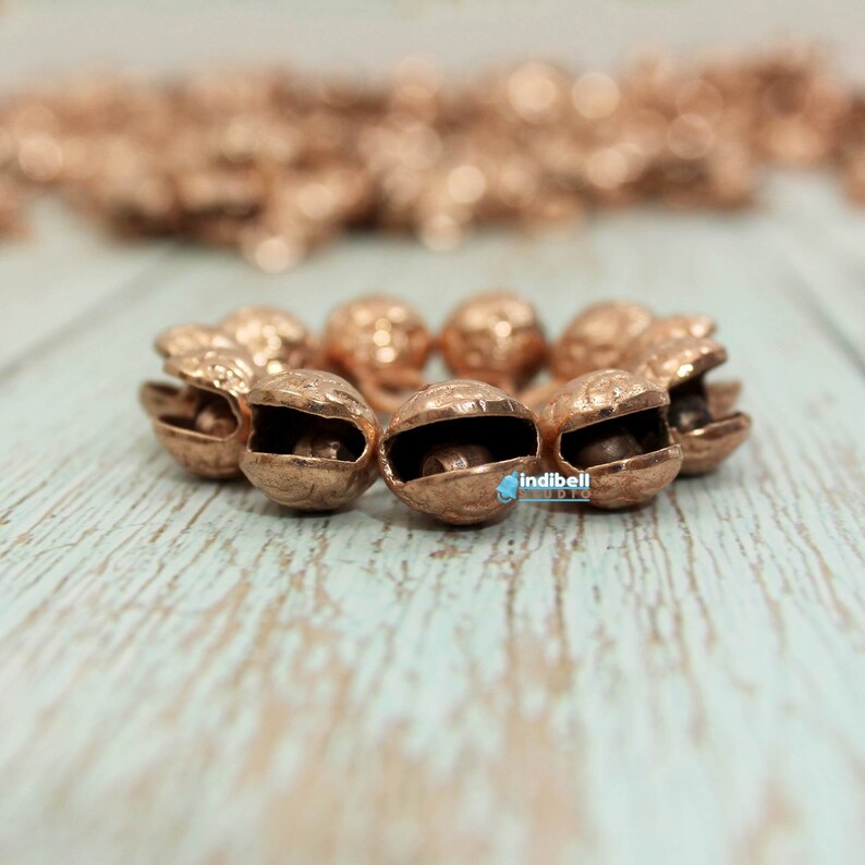ROSE GOLD Copper Sleigh Bells, DIY Pet Collar Wind Chimes Garland ...