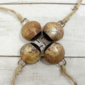 15 Rustic Farmhouse Fireplace Decor Bells, Mini Moon Wreath Garland ...