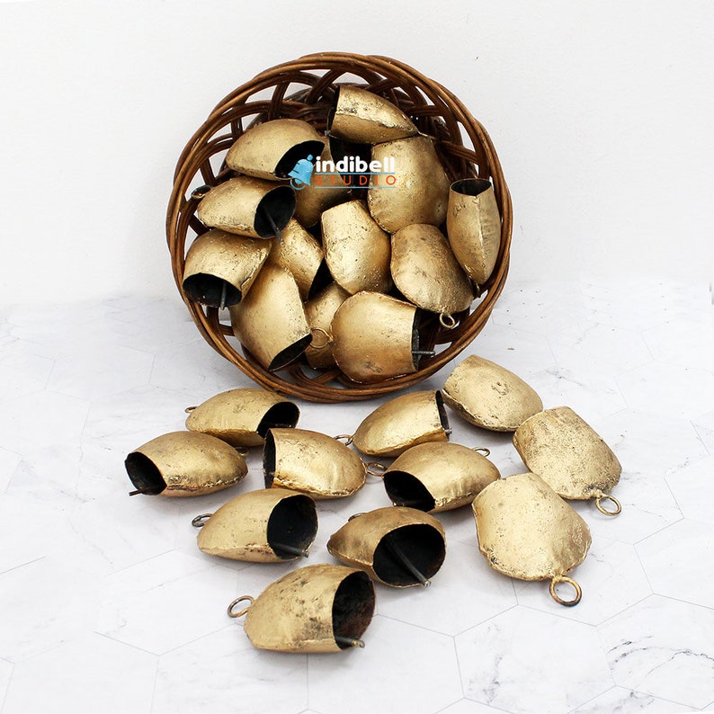 Metallic Rustic Semi Circle Cow Bells Golden Pack of 8 - Etsy