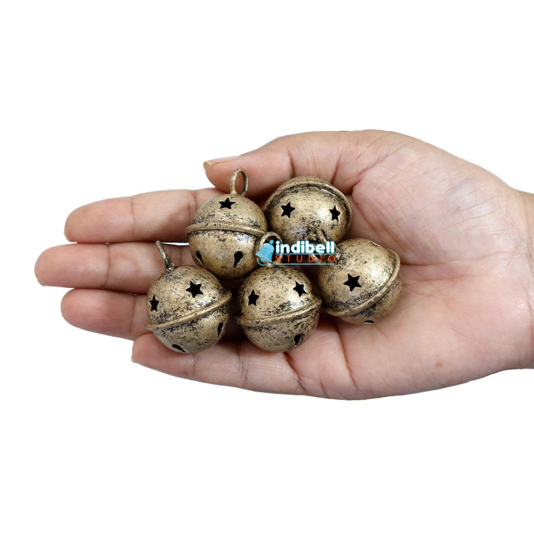 24 Rusty Star Jingle Bells DIY Christmas Craft, Rustic Round Metal ...