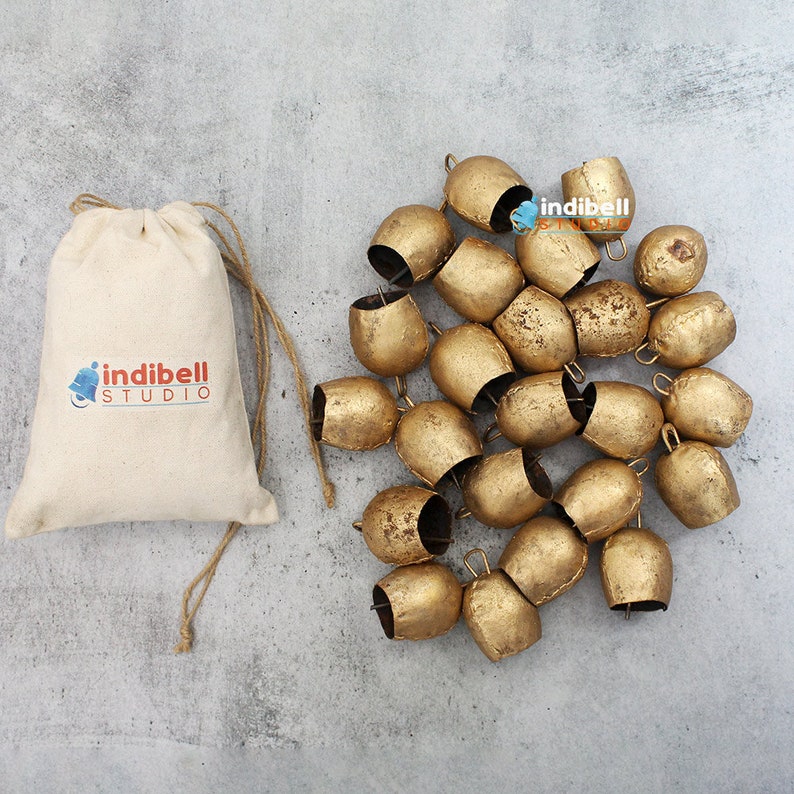 15 Adorable ROUND RUSTIC Indian BELLS Golden Semi Circle - Etsy