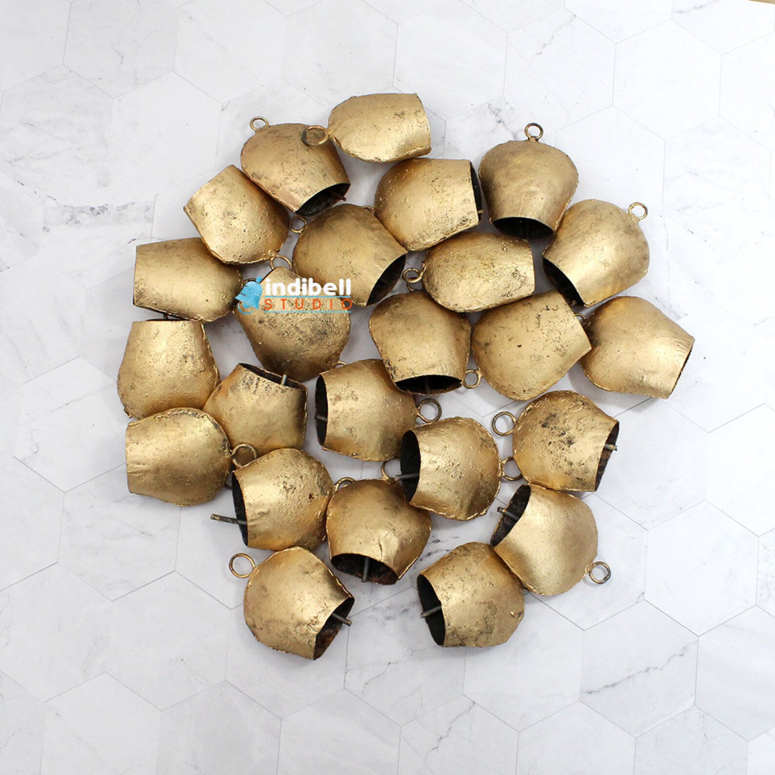 Metallic Rustic Semi Circle Cow Bells Golden Pack of 8 - Etsy