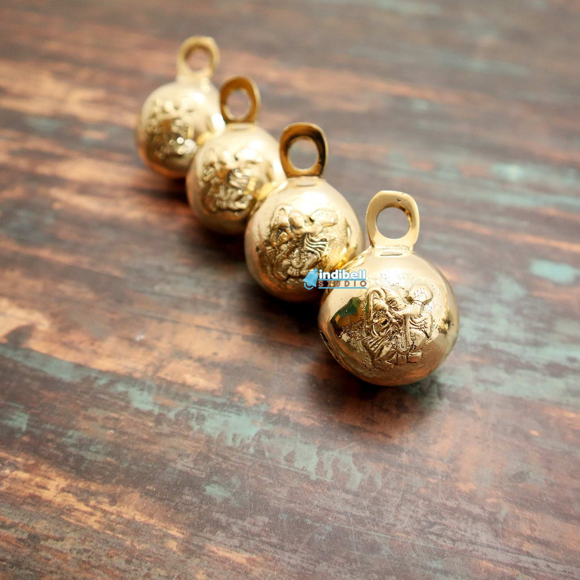 Brass Hanuman Protection Sleigh Bells, Brass Bajrangbali Hindu God ...