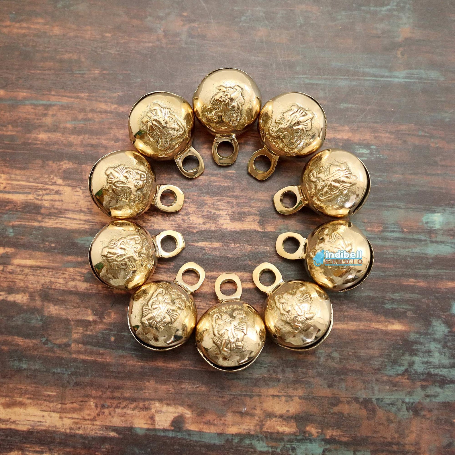 Brass Hanuman Protection Sleigh Bells, Brass Bajrangbali Hindu God ...
