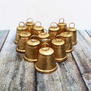 8 Metallic Rustic Golden Tub Cow Bells Approx 3 Inch, Rustic Vintage ...