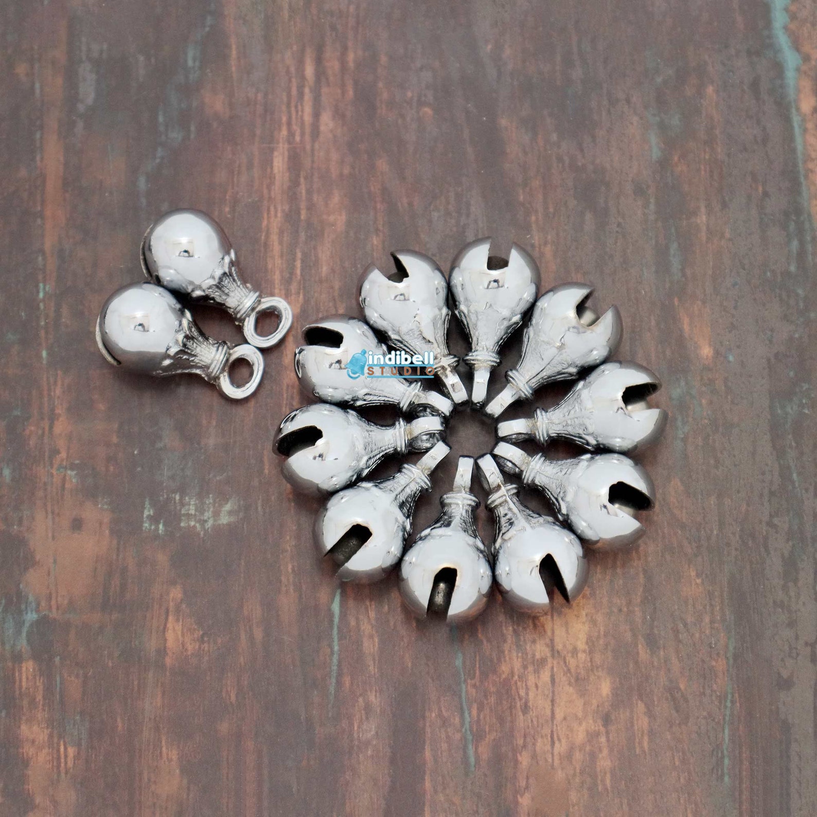 10 Brass Round Jingle Sleigh Bells Flower DIY Ornaments - Etsy