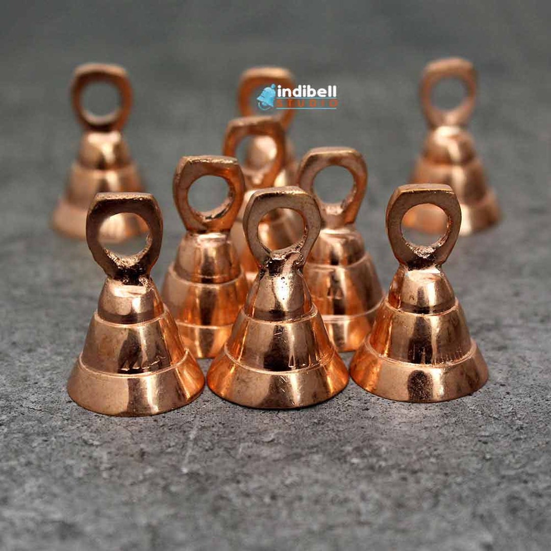 12 Small Rose Gold Copper Brass Bells for Christmas Decoration, 1.5 ...